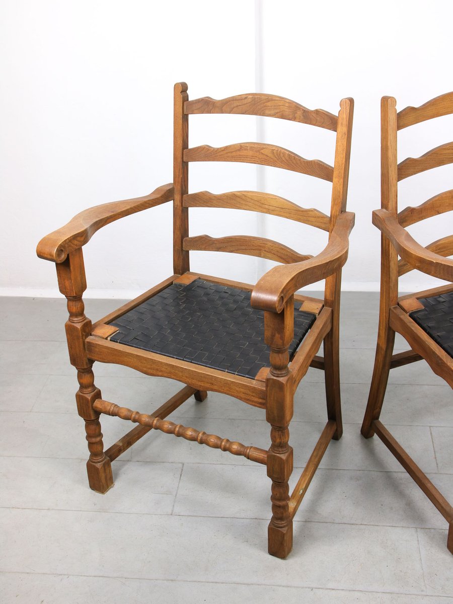 Vintage Medieval Chairs in Oak, Set of 4 for sale at Pamono