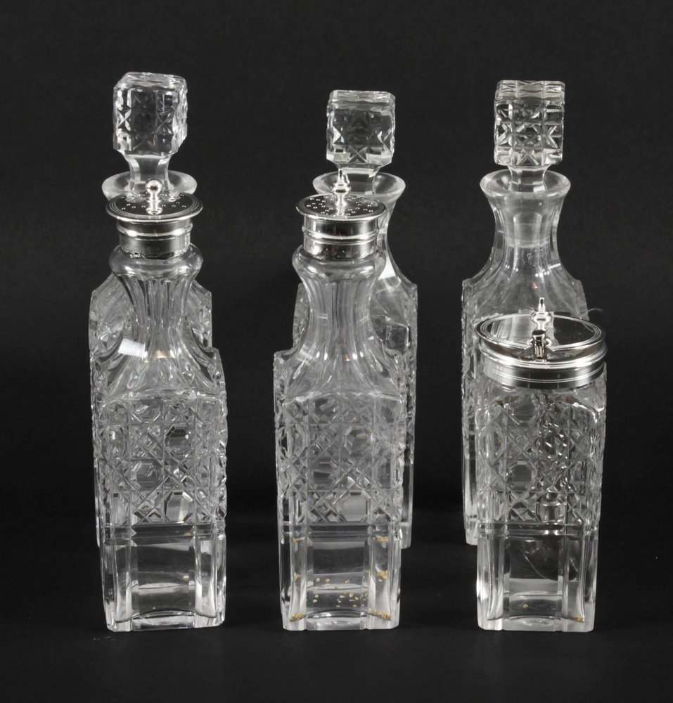 19th Century Victorian Silver Plated 6 Bottle Cruet Set from Wade ...