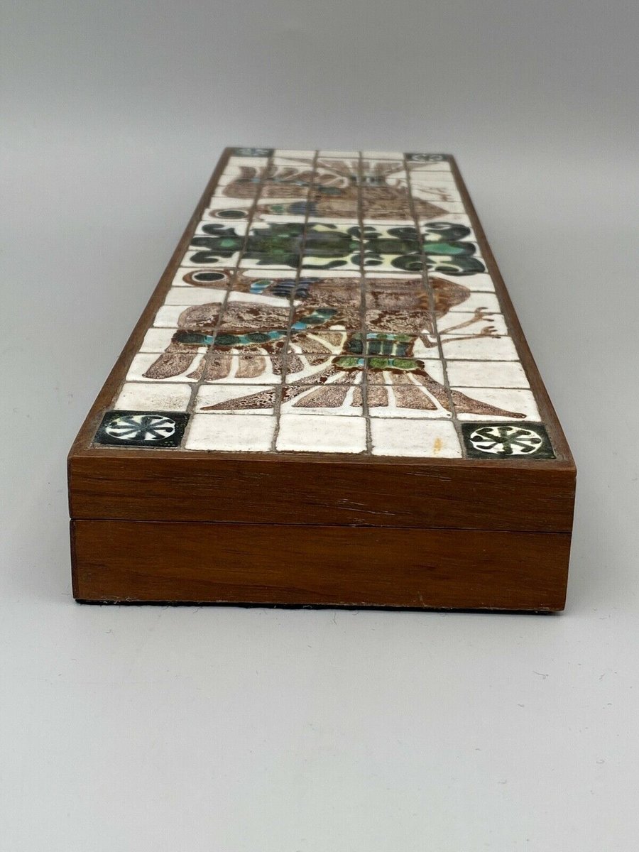 20th Century Ceramic Box with Tiling Decoration for sale at Pamono
