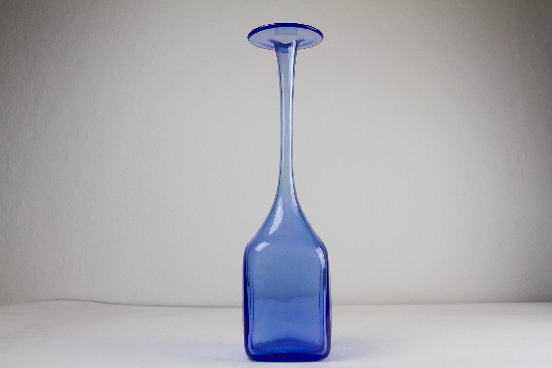 Vintage Danish Glass Vases in Sapphire Blue from Holmegaard, 1950s, Set ...