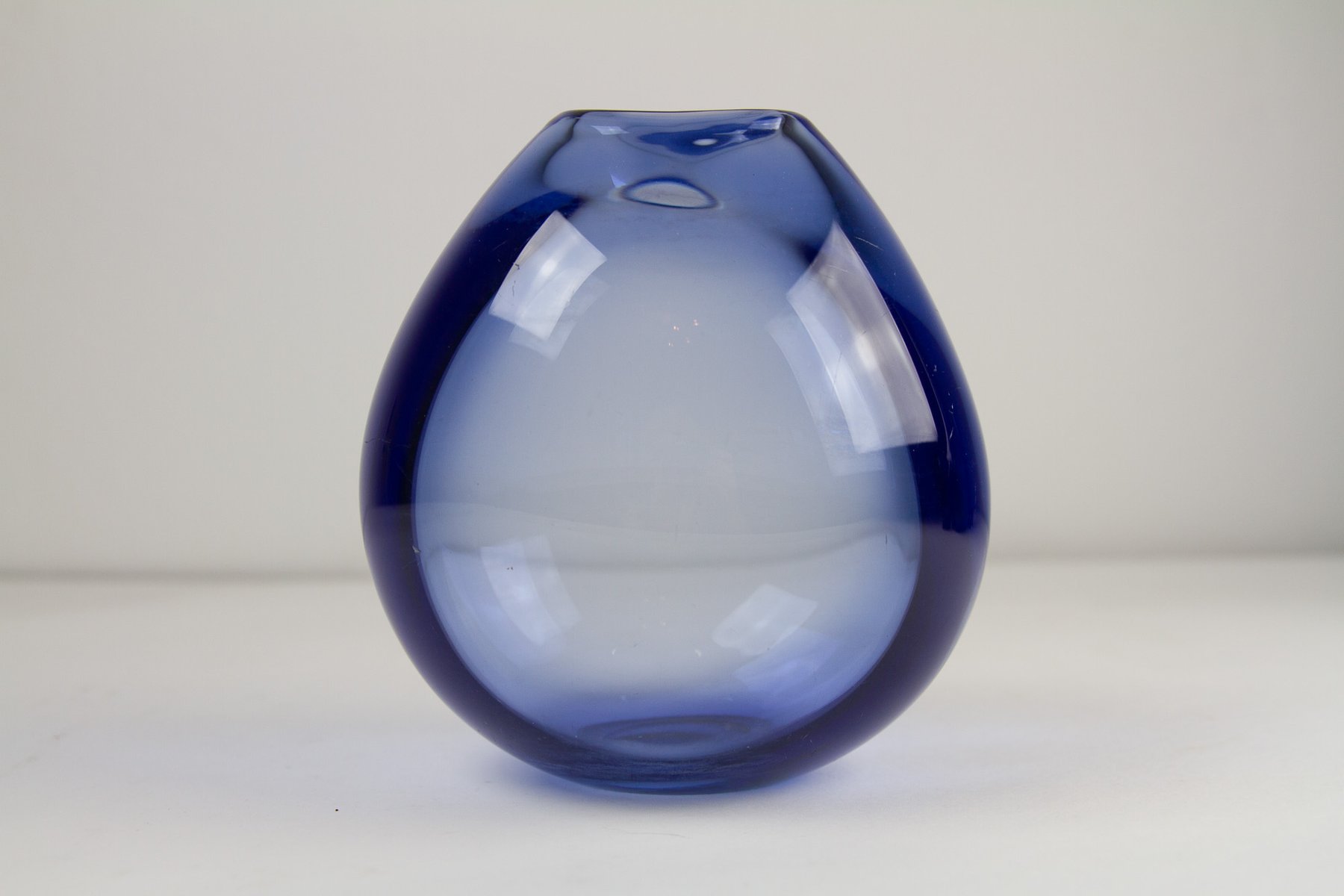 Vintage Danish Glass Vases in Sapphire Blue from Holmegaard, 1950s, Set ...