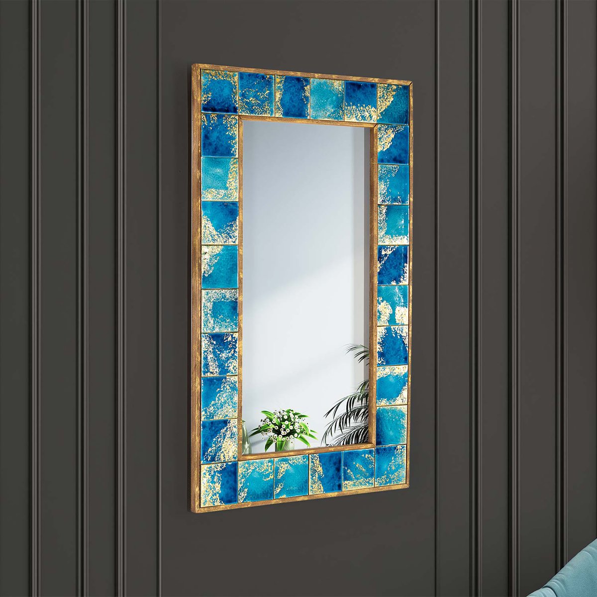 Turkish Handmade Tile Napoli Mirror, 2010s for sale at Pamono