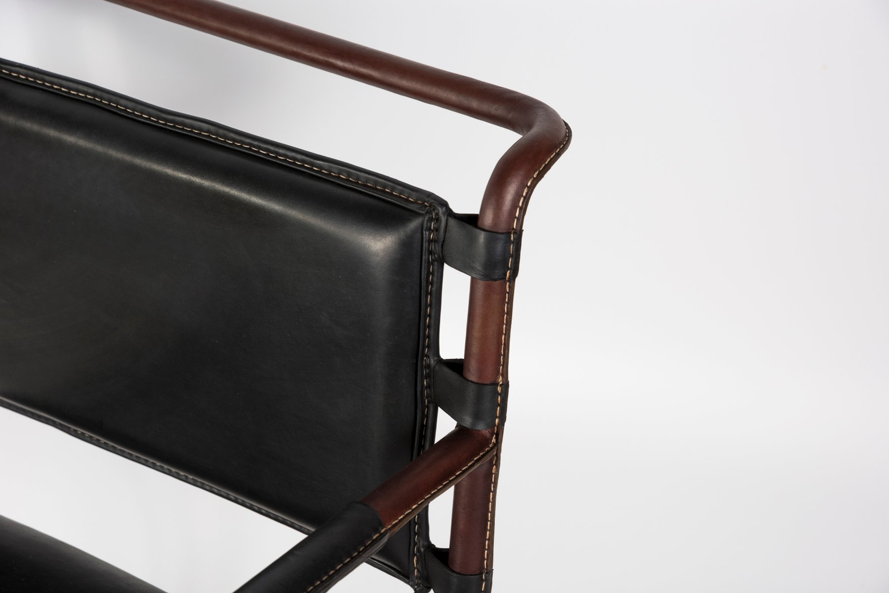 Leather Armchair by Jacques Adnet, 1950s for sale at Pamono