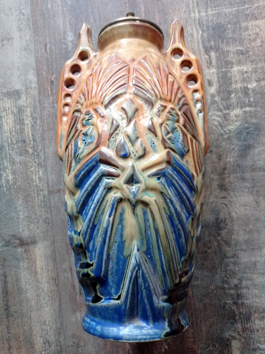 Grand Vase Art Nouveau en Céramique par Gilbert Méténier, 1920s en ...