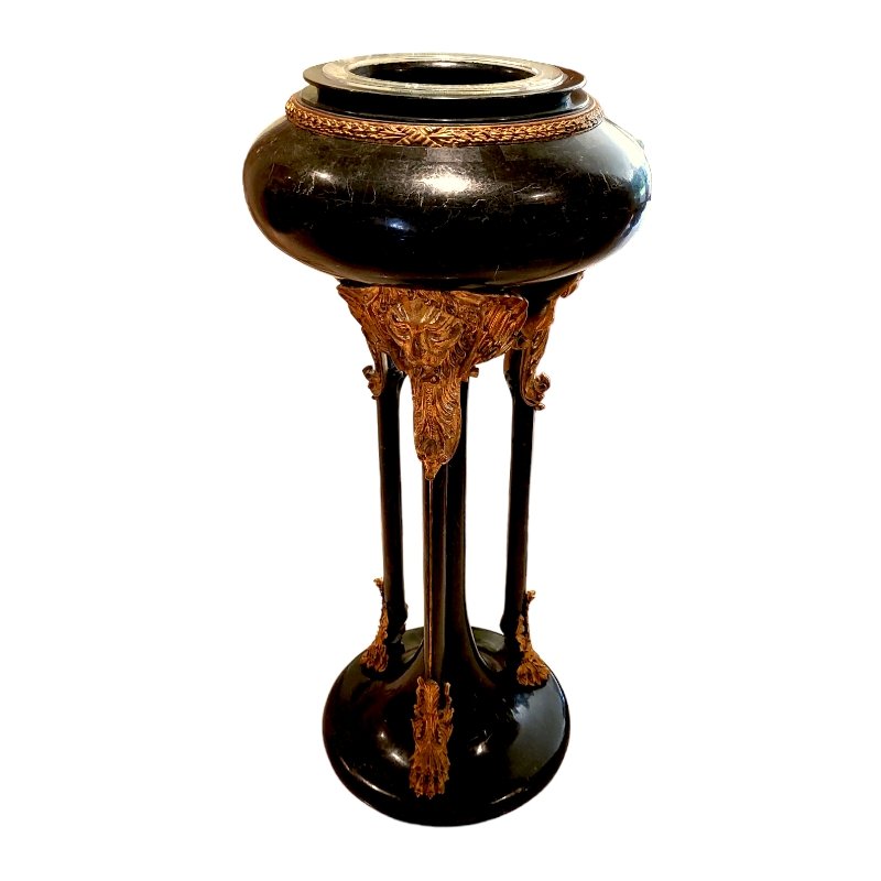 Vintage Empire Style Object with Lion's Heads and Claws in Gilt Bronze ...