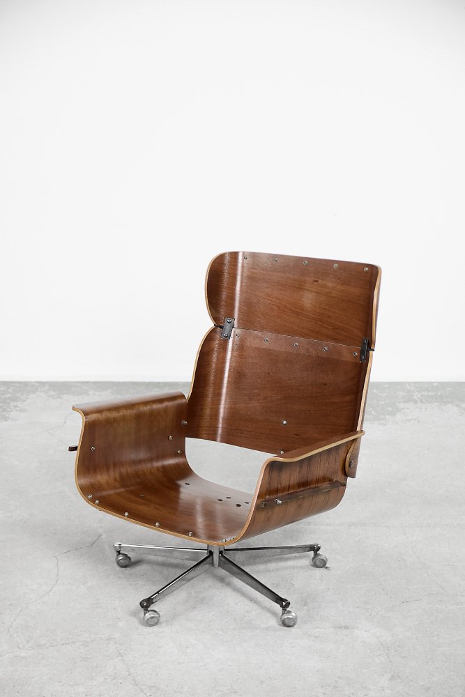 Mid-Century Modern Swiss Lounge Chair in Leather and Bentwood by Martin ...