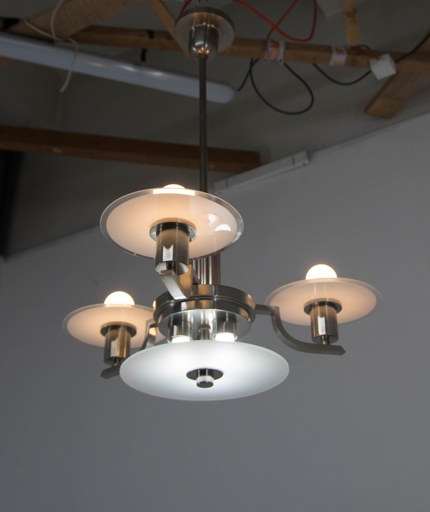 Art Deco Machine Age Chandelier, 1930s for sale at Pamono