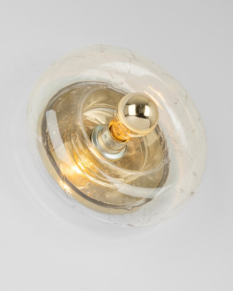 Doughnut Wall Light in Clear Glass from Doria Leuchten, Germany, 1960s ...