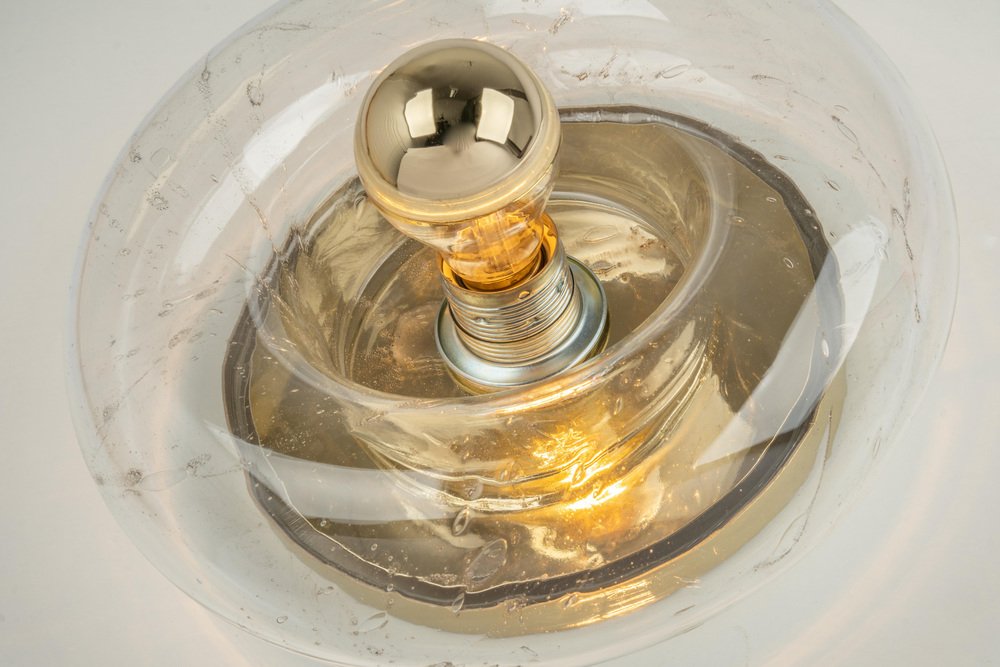 Doughnut Wall Light in Clear Glass from Doria Leuchten, Germany, 1960s ...