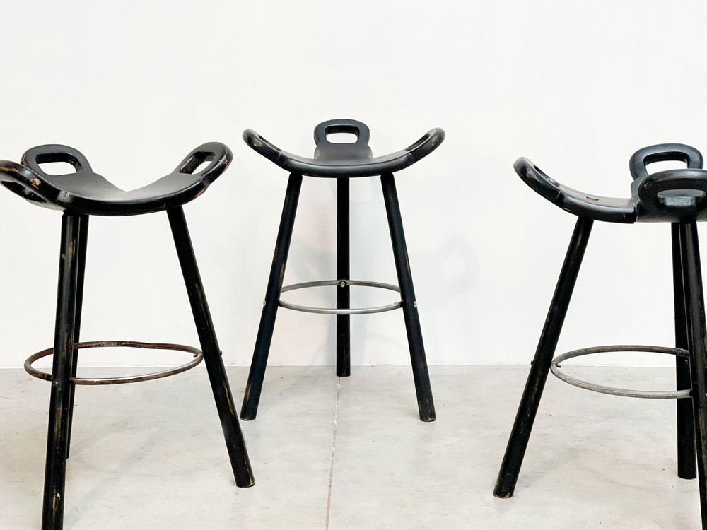 Spanish Bar Stools, Set of 3 for sale at Pamono