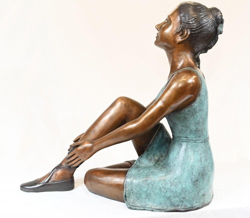 Bronze Seated Ballet Dancer Degas Ballerina Statue for sale at Pamono