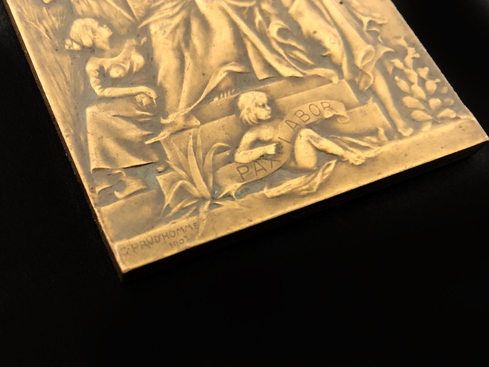 Pax Labor Medal in Bronze by G. Prudhomme, 1903 for sale at Pamono