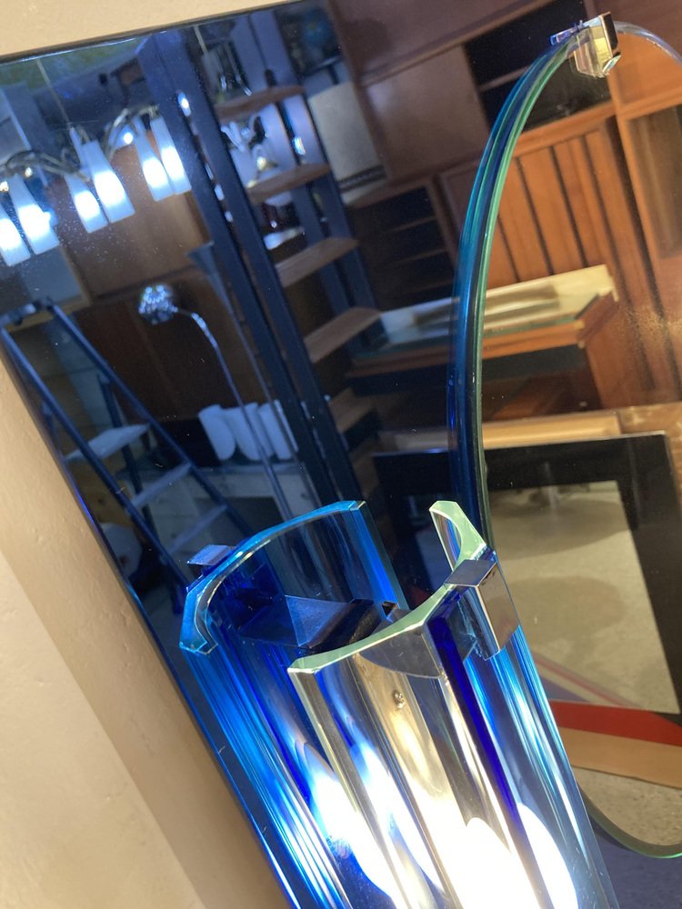 Illuminated Bathroom Mirror by Antonio Lupi for Lupi Crystal Luxor, Italy, 1960s for sale at Pamono