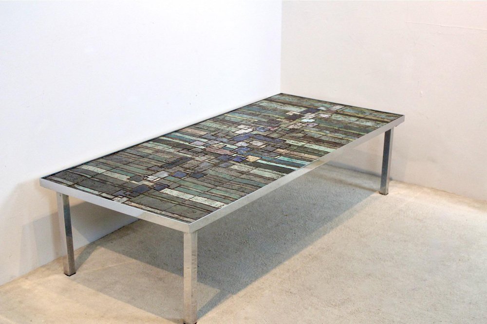 Slate Ceramic Mosaic Artwork Coffee Table by Pia Manu, 1970s for sale ... Slate Ceramic Mosaic Artwork Coffee Table by Pia Manu, 1970s for sale ...