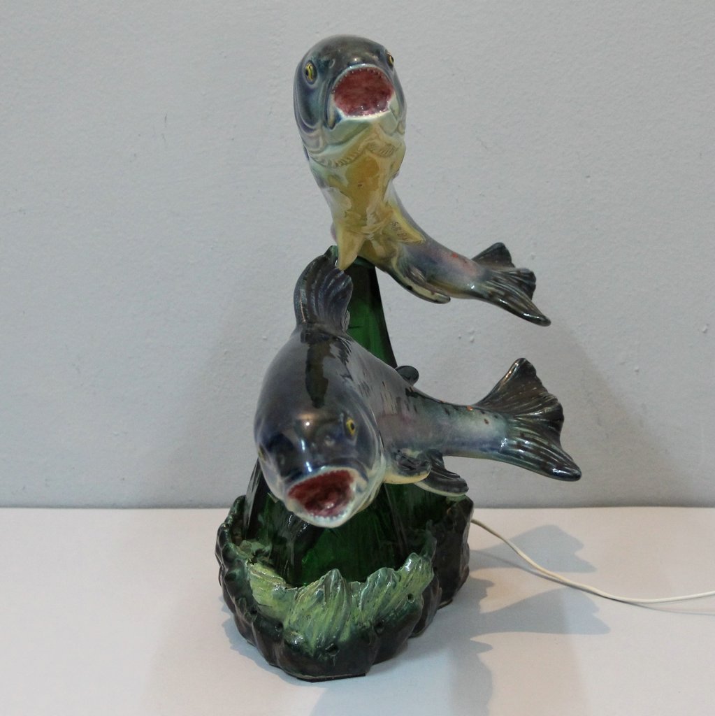 Ceramic Trout Lamp by S. R. Bonome, 1950s for sale at Pamono