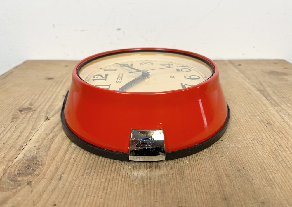 Vintage Red Seiko Navy Wall Clock, 1970s for sale at Pamono