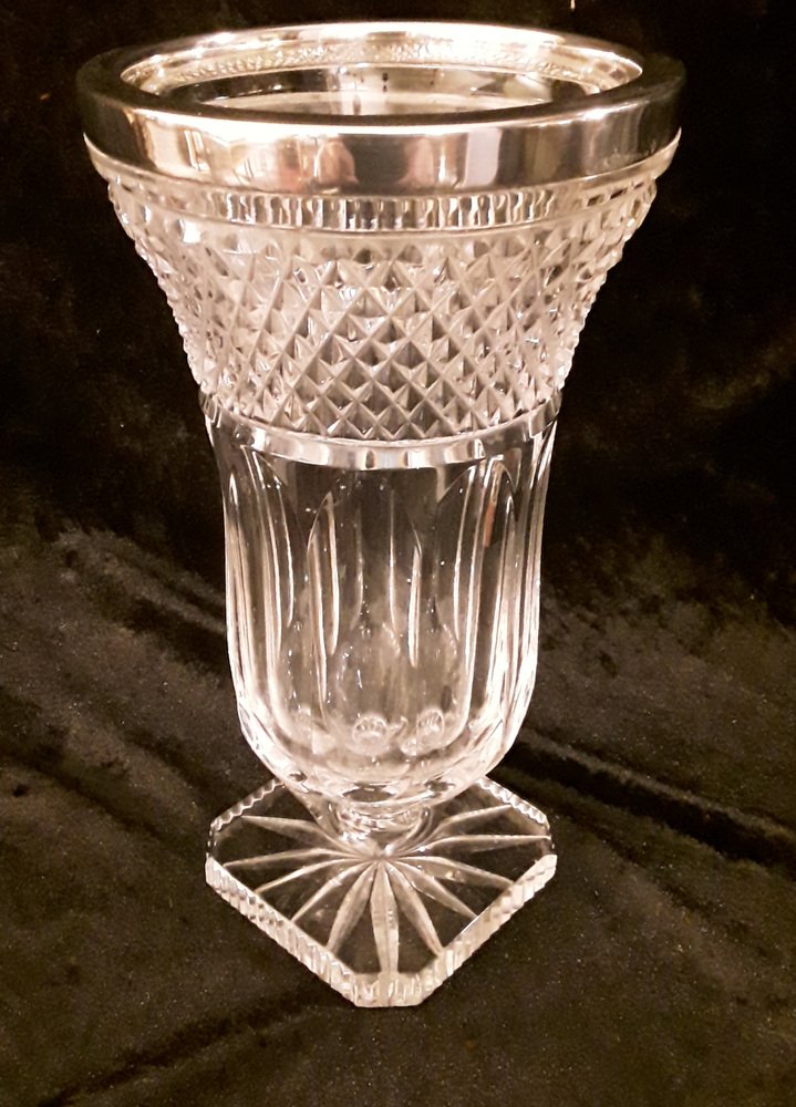 Vintage German Crystal Glass and Sterling Silver Vase from Brothers ...
