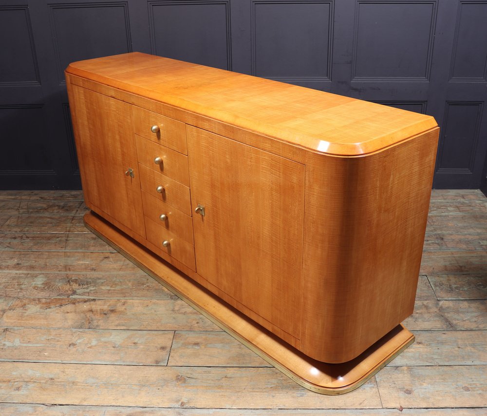 French Art Deco Sideboard in Sycamore, 1920s for sale at Pamono