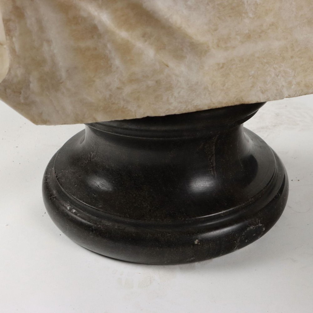 Roman Emperor Bust in White Marble and Flowery Alabaster for sale at Pamono