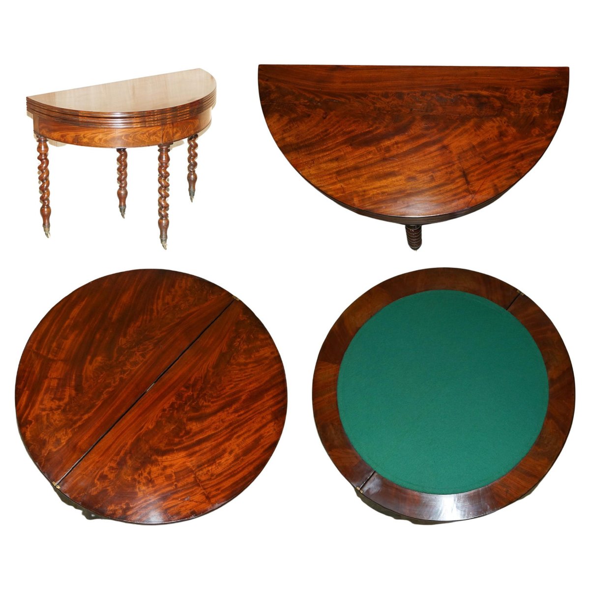 Table de Jeux Extensible Demi Lune Antique, France, 1800 en vente sur ...