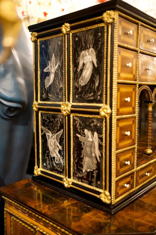 18th Century Flemish Parquetry Cabinet and Base for sale at Pamono