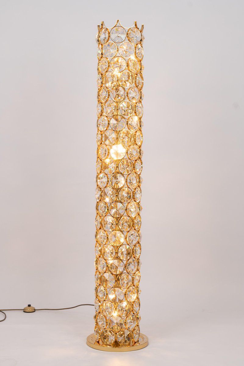 Gilt Jewel Floor Lamp in the style of Sciolari attributed to Palwa ...