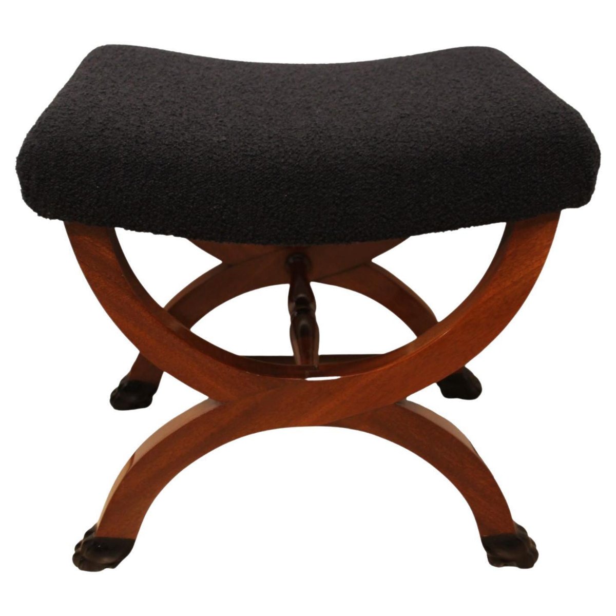 Large Antique Mahogany Stool, France, 1860s for sale at Pamono