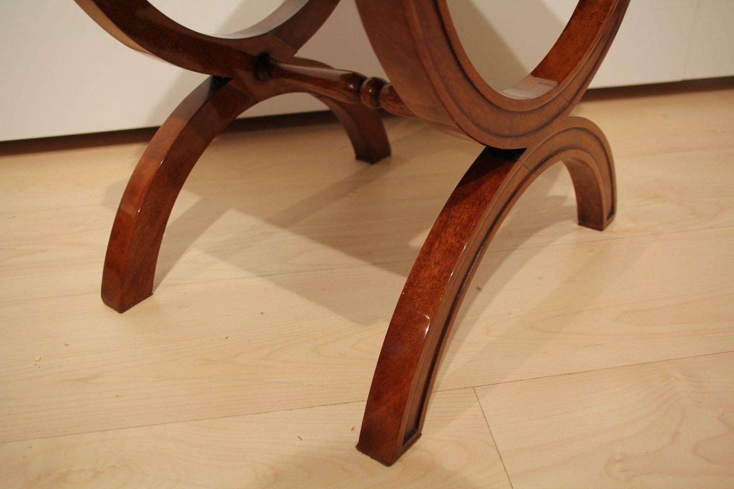 Antique French Mahogany Scissors Stool, 1860s for sale at Pamono