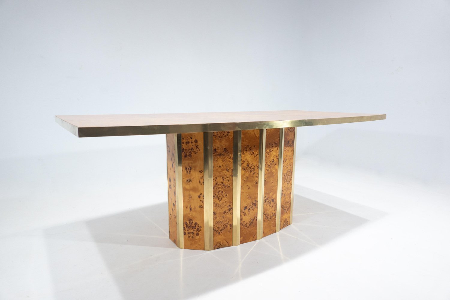 Ash Burl Dining Table, 1970s for sale at Pamono