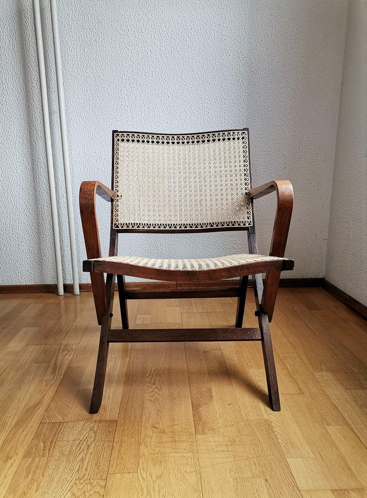 Vintage Prototype Rex Modell 100 Stuhl aus Bugholz & handgewebtem ...
