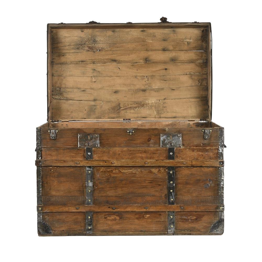 Wooden Transport Trunk, 1800s for sale at Pamono