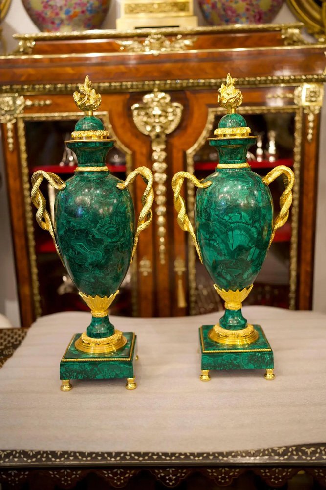 Large Ormolu Mounted Malachite Empire Style Vases, Set of 2 for sale at ... Large Ormolu Mounted Malachite Empire Style Vases, Set of 2 for sale at ...