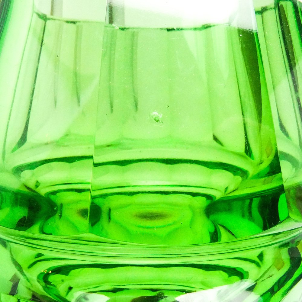 Art Deco Uranium Vase from Moser, Czechoslovakia, 1930s for sale at Pamono