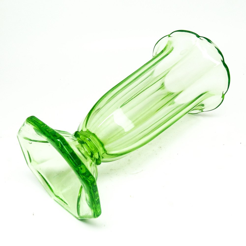 Polish Art Deco Uranium Vase from Zawiercie Glassworks, 1930s for sale ...