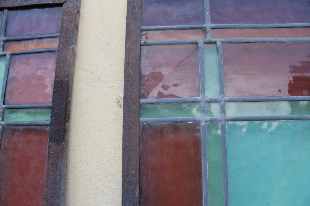 Italian Stained Glass Window Panels, 1890s, Set of 4 for sale at Pamono