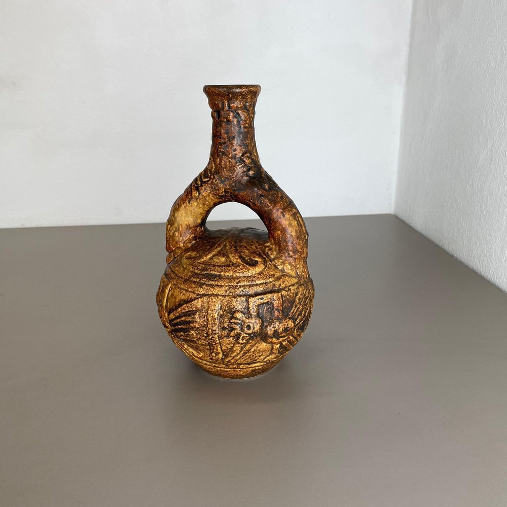 Große Bunte Fat Lava Keramik Maya Tiki Vase zugeschrieben Jasba ...