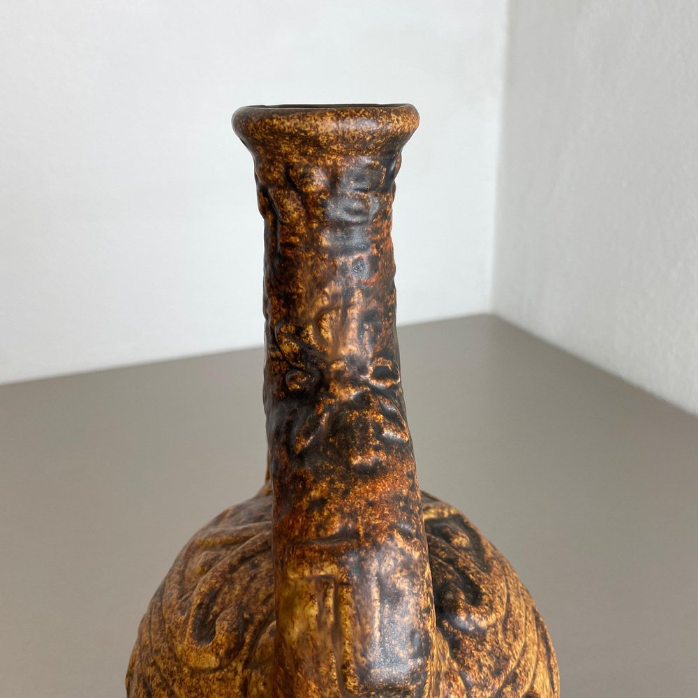 Large Colorful Fat Lava Pottery Maya Tiki Vase attributed to Jasba ...