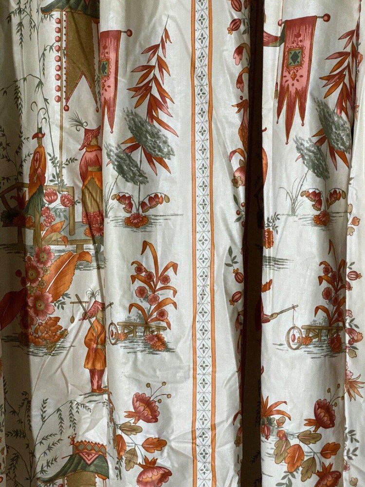 Chinesische Mandarin Vorhänge von Ramm, England, 2er Set bei Pamono kaufen