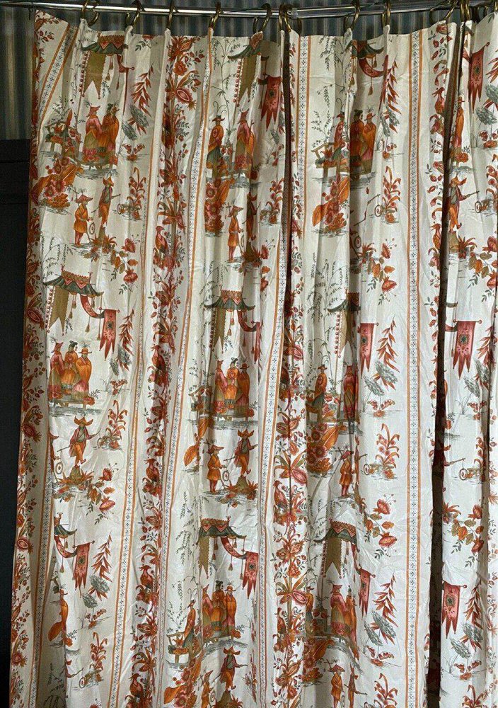 Chinesische Mandarin Vorhänge von Ramm, England, 2er Set bei Pamono kaufen