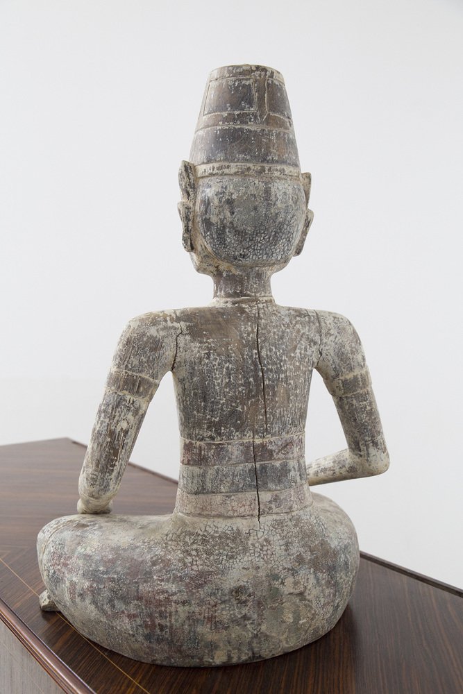 African Artist, Statue of a Tribal Chief, 1800s, Teak for sale at Pamono