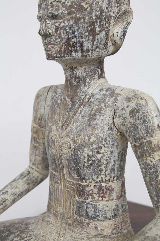African Artist, Statue of a Tribal Chief, 1800s, Teak for sale at Pamono