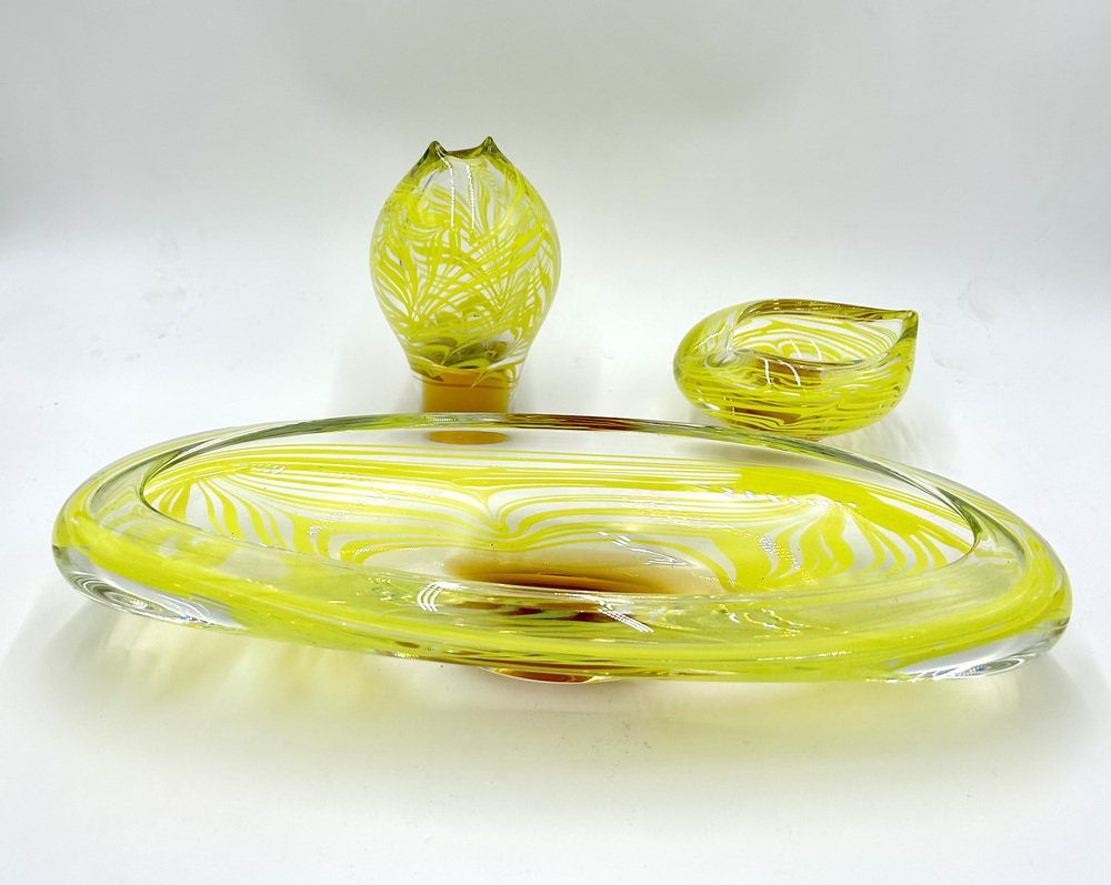 Czechoslovakian Art Glass Set by Ivo Rozsypal, 1960s, Set of 3 for sale ...