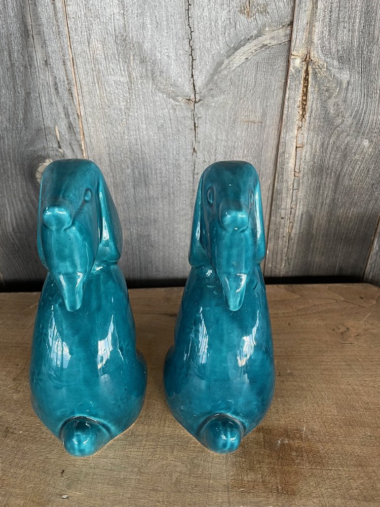Blue Dog Figurines, 1980s, Set of 2 for sale at Pamono