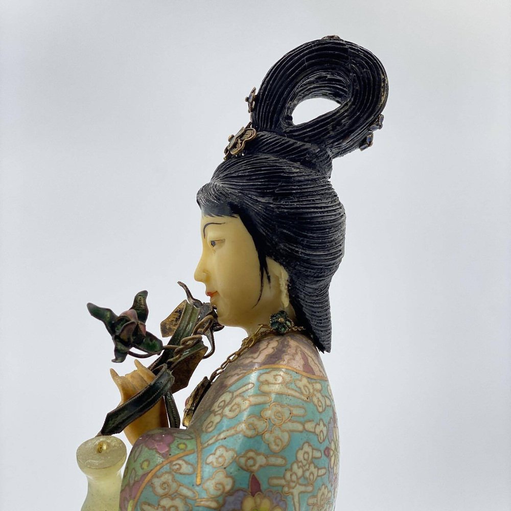 Cloisonne Bronze Statuette of Geisha, 1980s for sale at Pamono