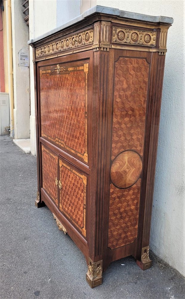 Grand Secretary with Flap in Marquetry, Late 19th Century for sale at ...
