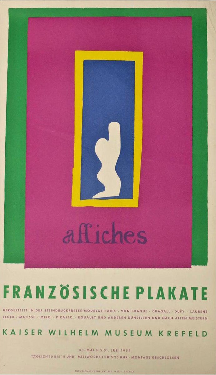 Henri Matisse, Kaiser Wilhelm Museum Poster, 1954, Lithograph for sale ...