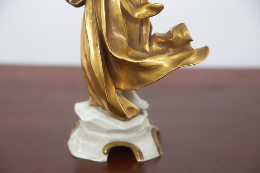 Taurus Statuette in Gold Ceramic from Capodimonte, Early 20th Century ...