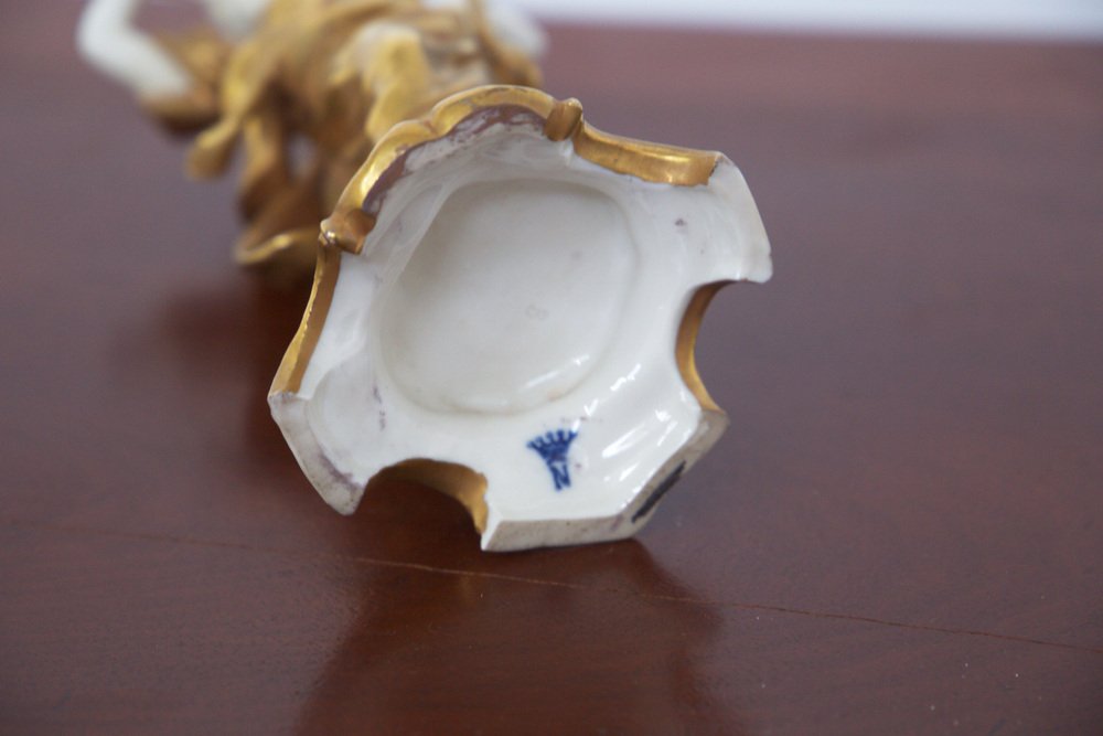 Leo Statuette in Gold Ceramic from Capodimonte, Early 20th Century for ...