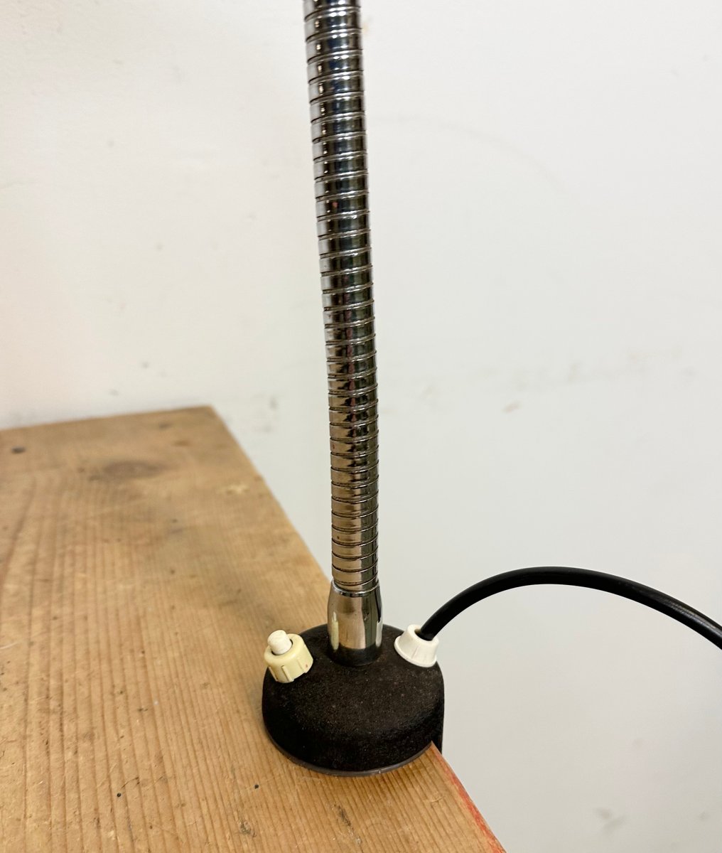 Vintage Italian Chrome Gooseneck Table Lamp, 1960s for sale at Pamono