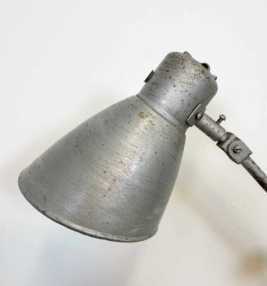 Large Industrial Grey Workshop Table Lamp, 1960s for sale at Pamono